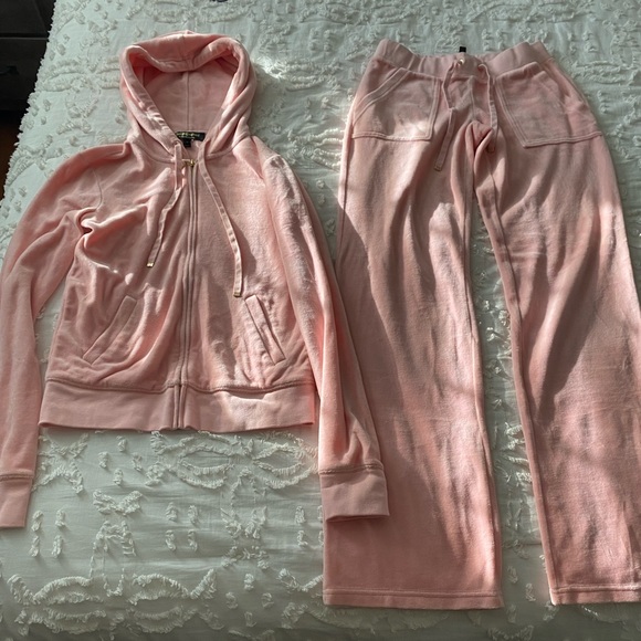 Juicy Couture | Pants & Jumpsuits | Velour Juicy Couture Tracksuit Light Pink | Poshmark